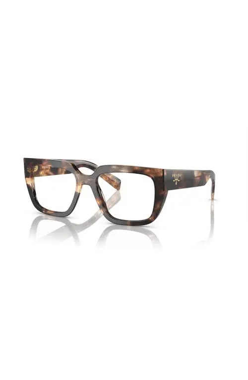 Prada 50mm Irregular Eyeglasses - Dark Brown