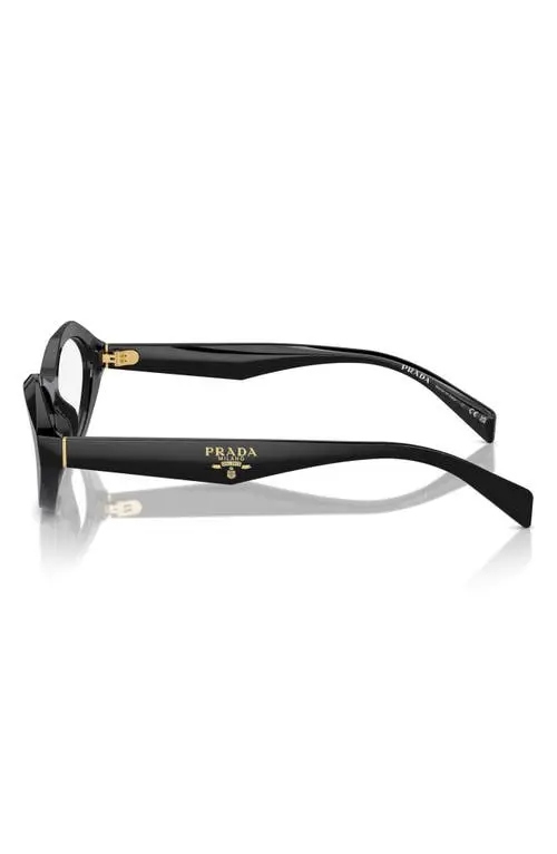 Prada 55mm Oval Optical Glasses - Black