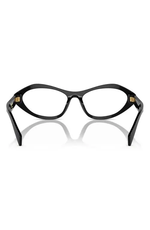 Prada 55mm Oval Optical Glasses - Black