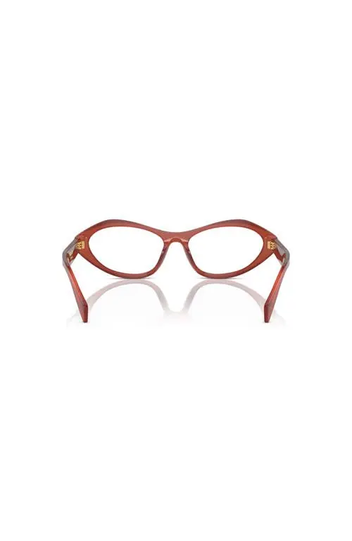 Prada 55mm Irregular Eyeglasses - Red