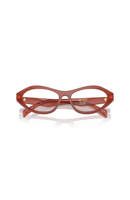 Prada 55mm Irregular Eyeglasses - Red