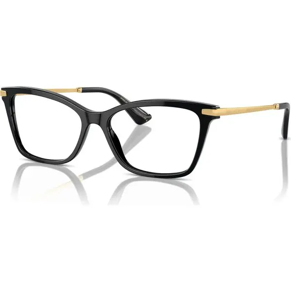 Dolce & Gabbana 56mm Rectangle Full Rim Eyeglasses - Black