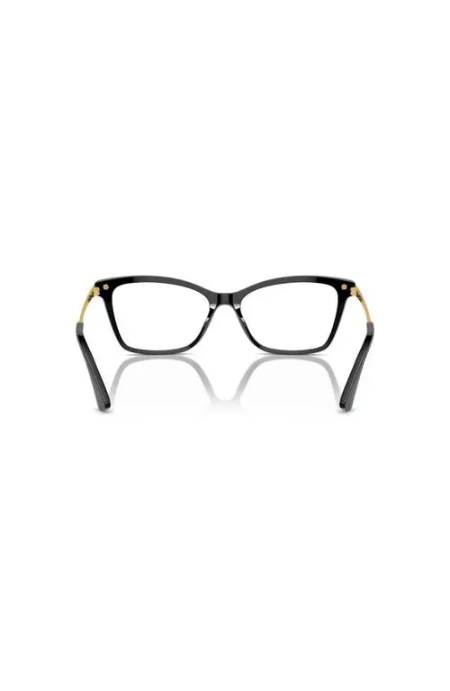 Dolce & Gabbana 56mm Rectangle Full Rim Eyeglasses - Black