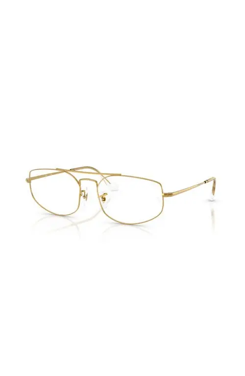 Ray-ban 56mm Irregular Full Rim Eyeglasses - Gold