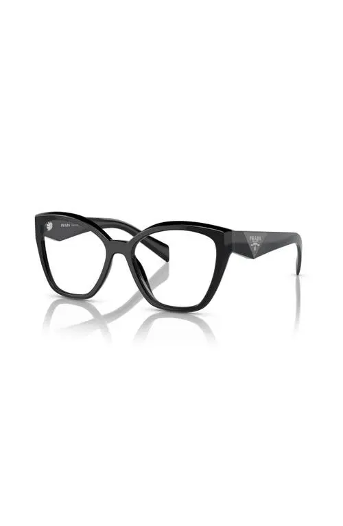 Prada 54mm Irregular Eyeglasses - Black
