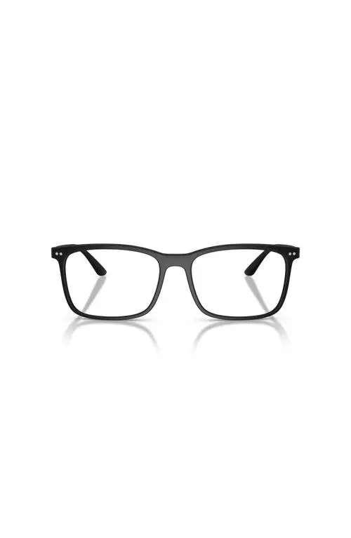 Giorgio Armani 56mm Square Full Rim Optical Glasses - Black