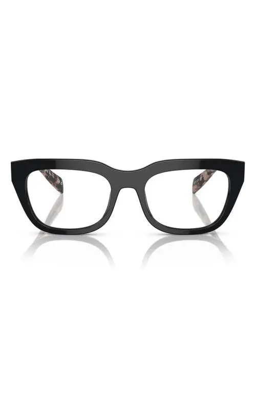 Prada 52mm Irregular Eyeglasses - Black
