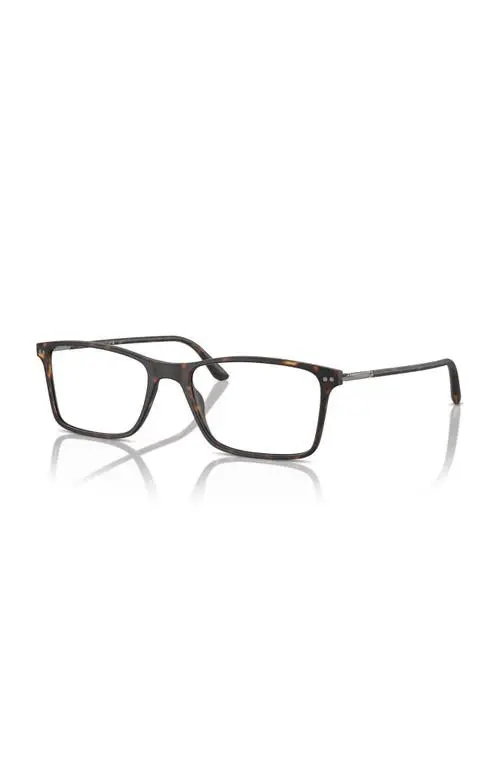 Giorgio Armani 53mm Rectangle Full Rim Eyeglasses - Tortoise