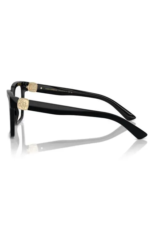 Dolce & Gabbana 53mm Square Optical Glasses - Black
