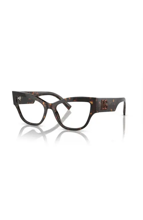 Dolce & Gabbana 55mm Cat Eye Optical Glasses - Tortoise