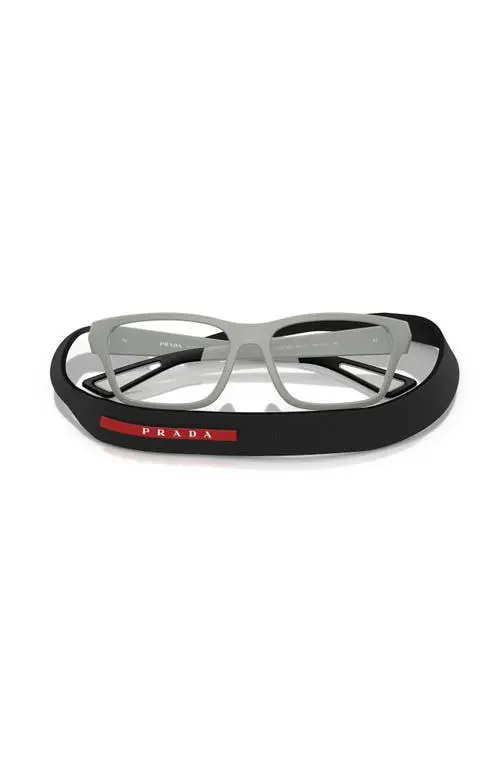 Prada 54mm Rectangle Eyeglasses - Grey