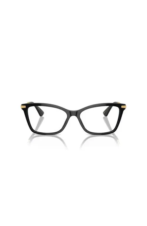 Dolce & Gabbana 54mm Rectangle Full Rim Eyeglasses - Black