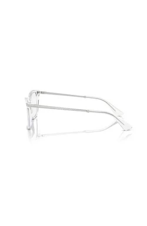 Dolce & Gabbana 54mm Rectangle Full Rim Eyeglasses - Transparent