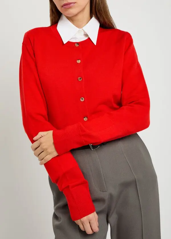 Calvin Klein Lila Wool Cardigan