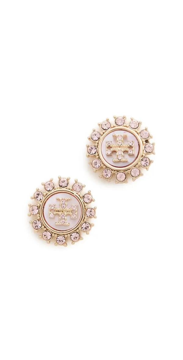 Tory Burch Moondance Mother-of-pearl Stud Earrings - Tory Gold / Pink