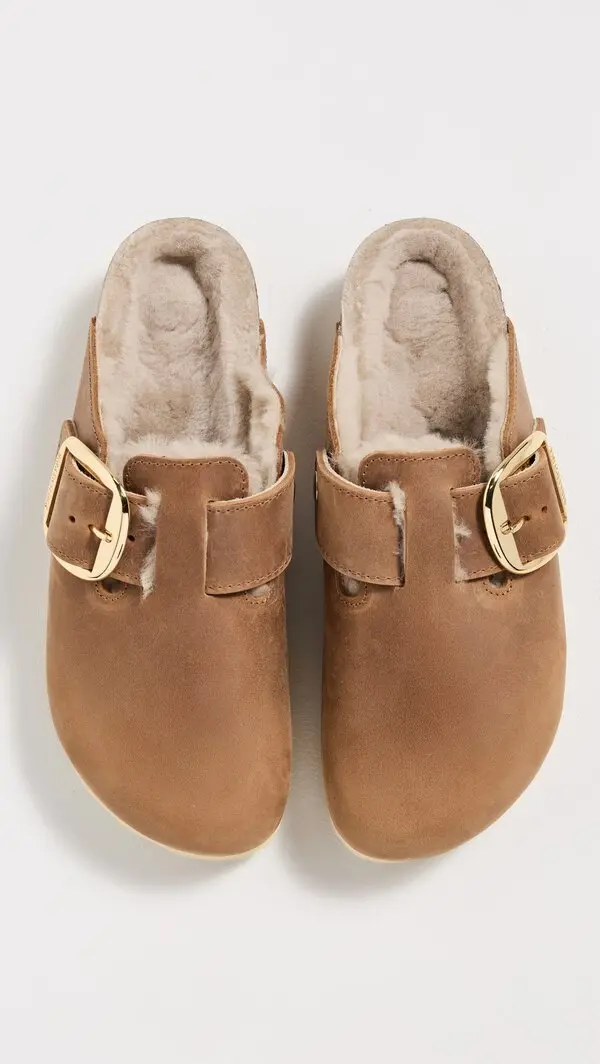 BIRKENSTOCK Boston Big Buckle Shearling Clogs