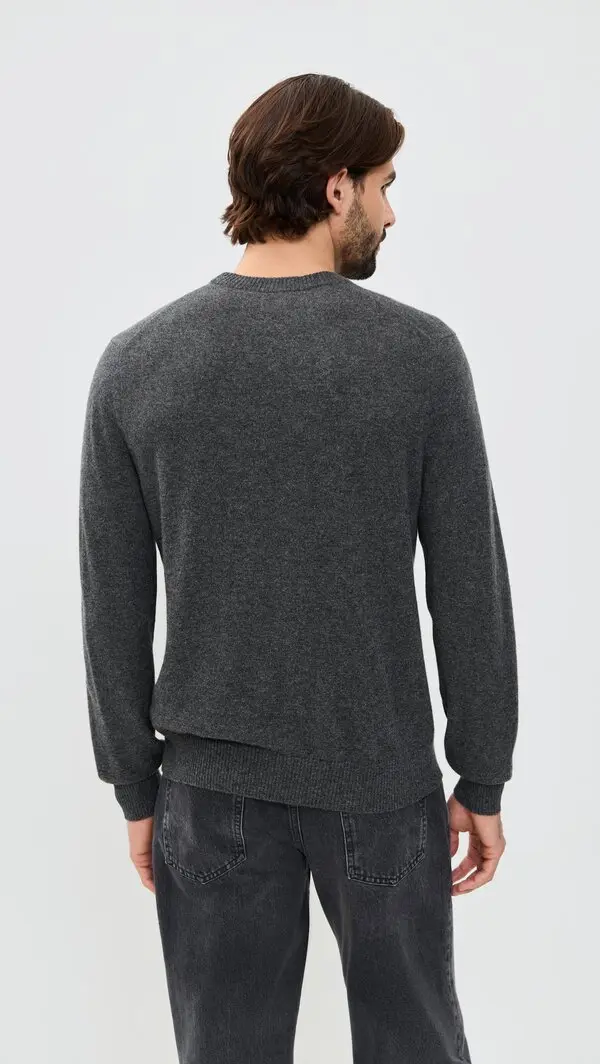 Theory Hilles Crew Sweater In Cashmere - Charcoal Melange