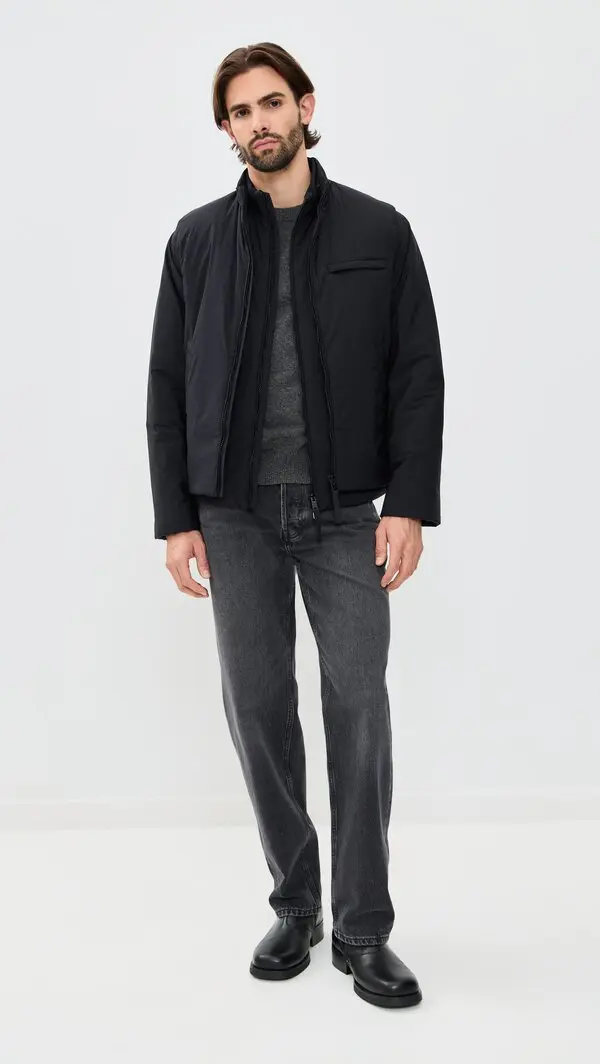Theory Hilles Crew Sweater In Cashmere - Charcoal Melange
