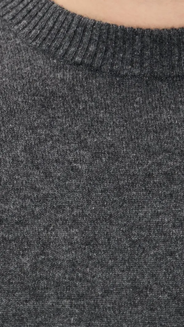 Theory Hilles Crew Sweater In Cashmere - Charcoal Melange