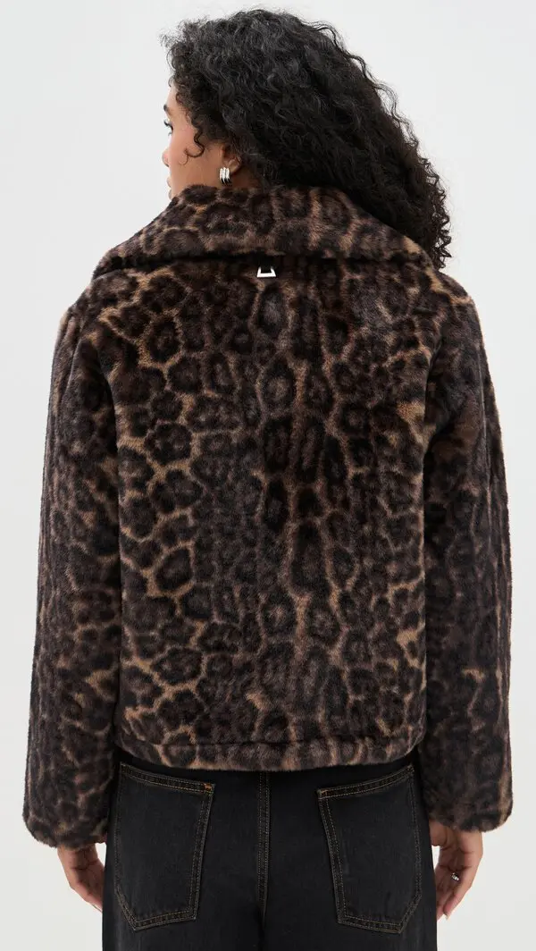 Apparis Elis Leopard Print Faux Fur Coat