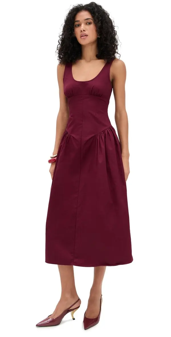 knee length dresses for ladies Lioness District Maxi Dress Onyx Polka – Universal Store main image 0