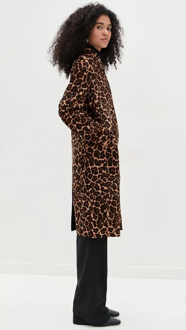 LA LIGNE Caro Print Calf Hair Coat