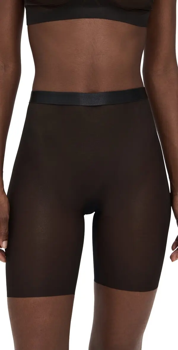 Spanx Mid-thigh Mesh Shorts - Very Black
