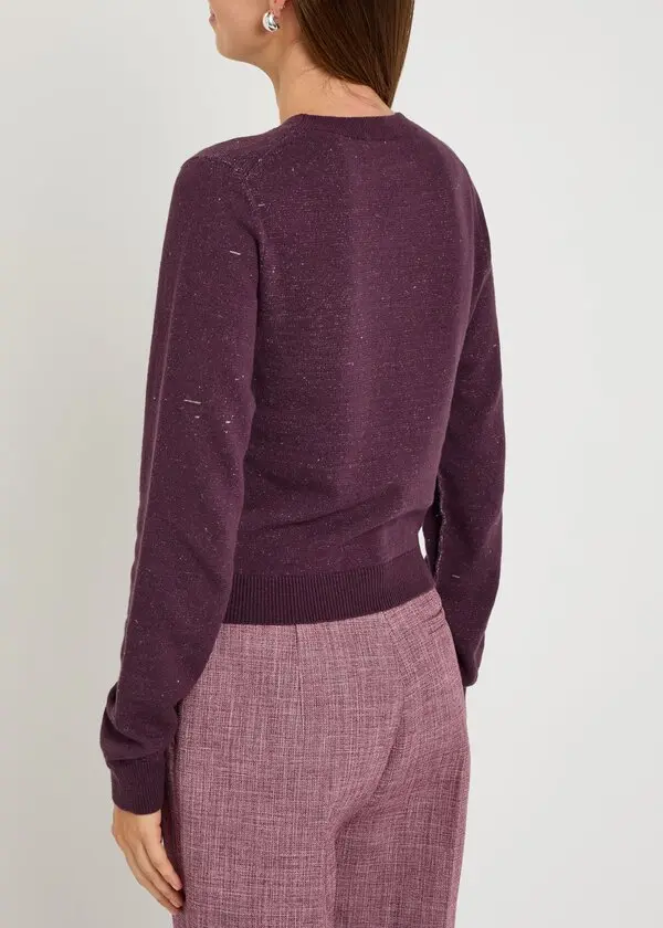 Calvin Klein Celia Linen-blend Jumper - Burgundy