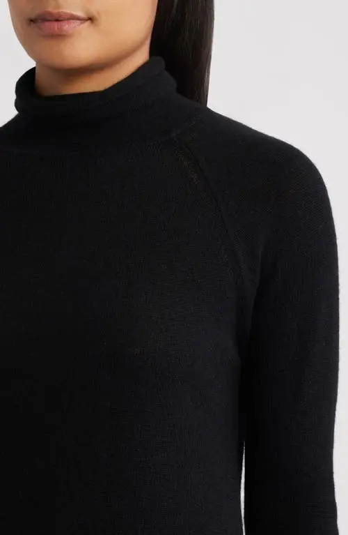 GRIFFEN Layered Look Wool And Cashmere Turtleneck Sweater - Black/ivory