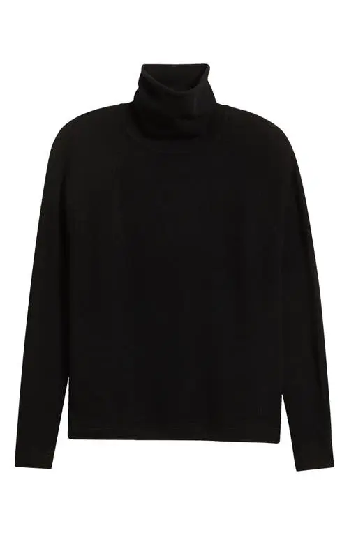 GRIFFEN Layered Look Wool And Cashmere Turtleneck Sweater - Black/ivory
