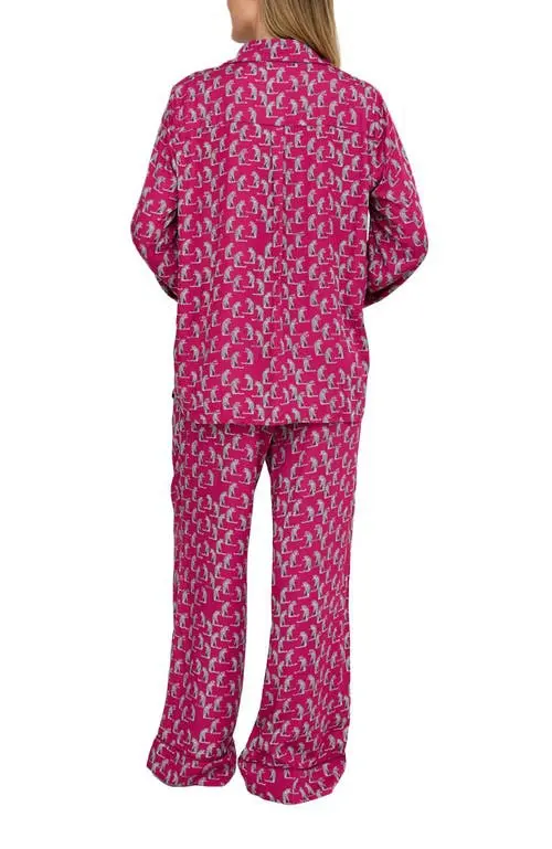 LILY AND LIONEL Evie Long Sleeve Print Pajama Set - Magenta