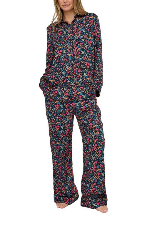 LILY AND LIONEL Evie Long Sleeve Print Pajama Set - Mixed Floral