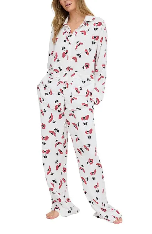 LILY AND LIONEL Evie Long Sleeve Print Pajama Set - Poppy Print