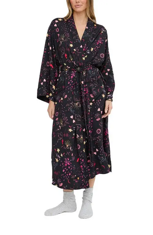LILY AND LIONEL Corina Long Sleeve Robe - Love Letter Print