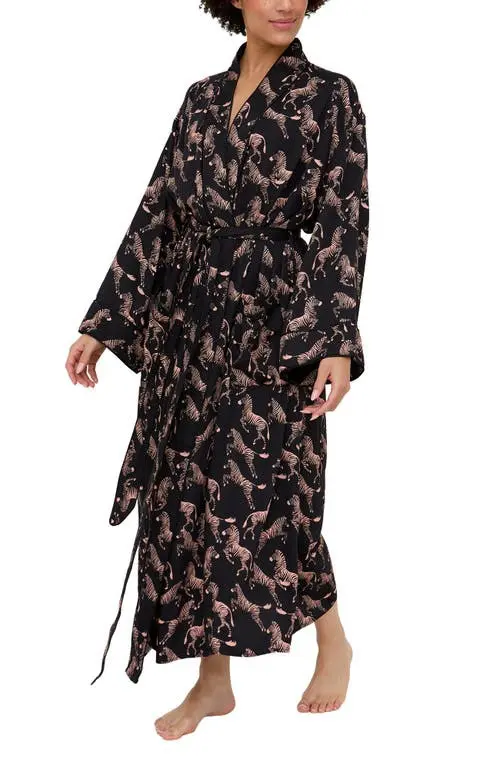 LILY AND LIONEL Corina Long Sleeve Robe - Zebra Print