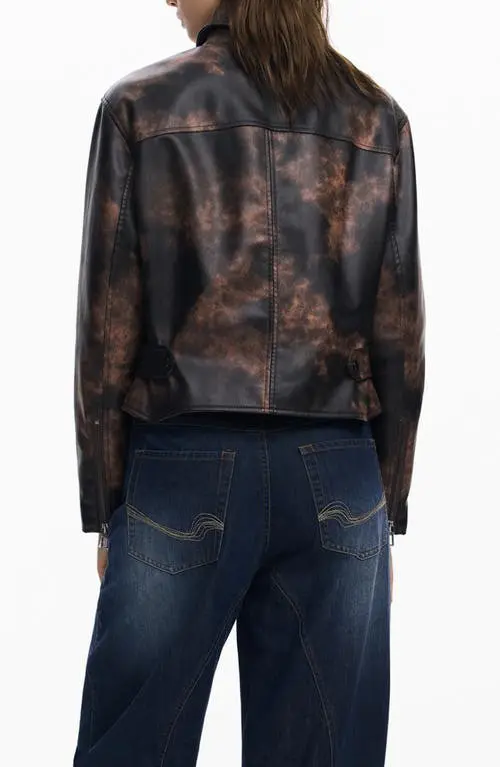 Desigual Faux Leather Cropped Jacket