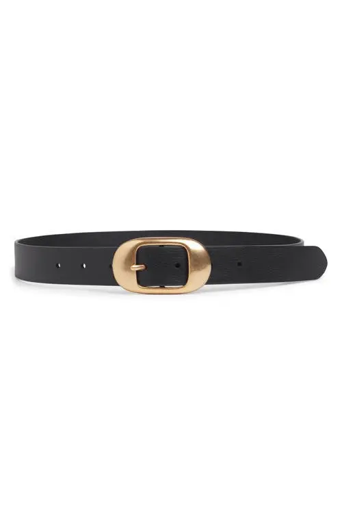 FAVORITE DAUGHTER Leather Belt - Black/polished Gold