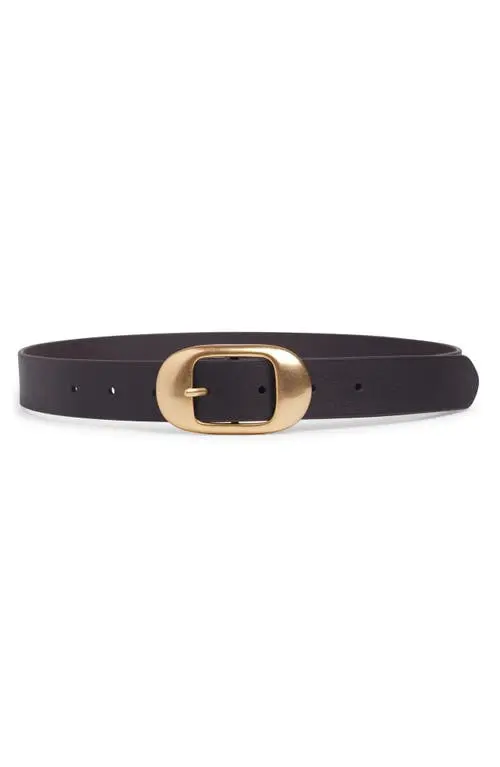 FAVORITE DAUGHTER Leather Belt - Dark Brown/antique Brass