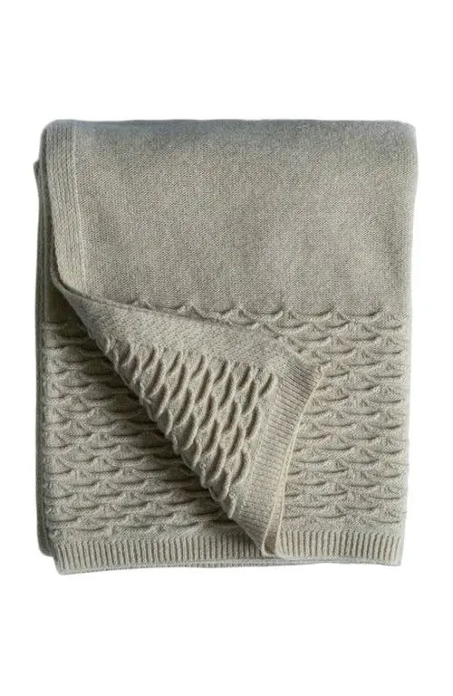 EVANGELINE Baby Blanket Knit Scallops - Pearl