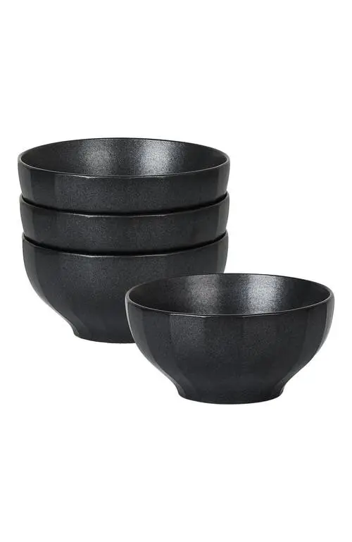 STONE + LAIN Rio Stoneware 4-piece Bowl Set - Black