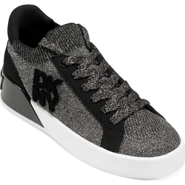 Dkny Mallory Knit Sneakers - Nickel/black