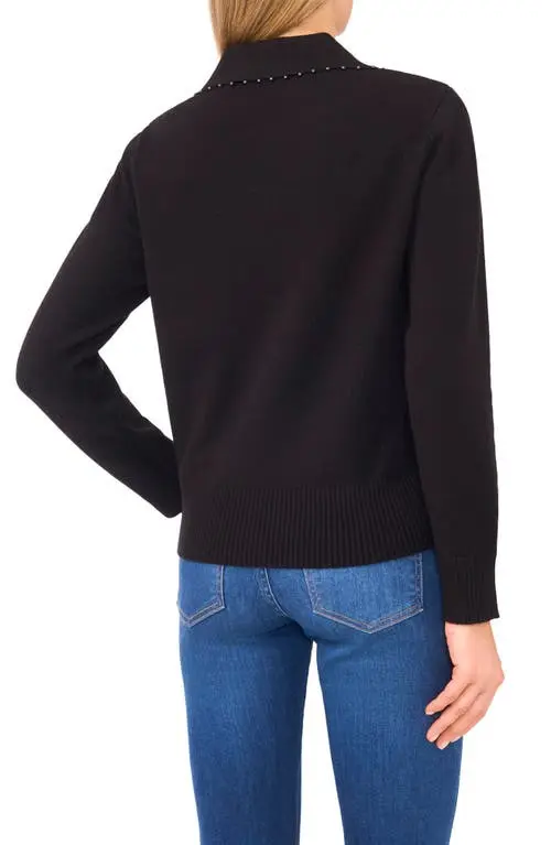 Ted Baker London Bead Detail Polo Sweater - Rich Black