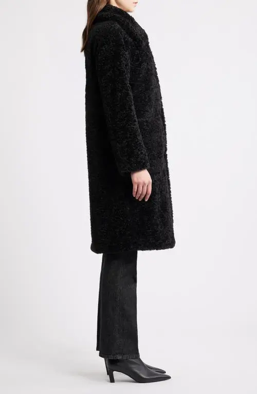Bcbgmaxazria Long Teddy Fleece Coat - Black