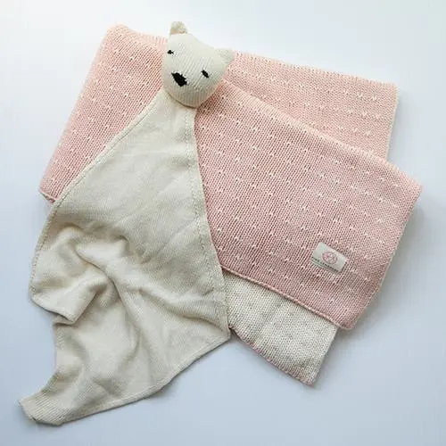 PINK LEMONADE Dainty Dots Baby Blanket And Lovie Set - Peach
