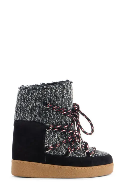 Isabel Marant Étoile Nowla Mixed Media Snow Boots - Black