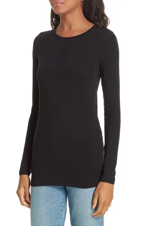 Majestic Filatures Crewneck Long Sleeve Top - Noir