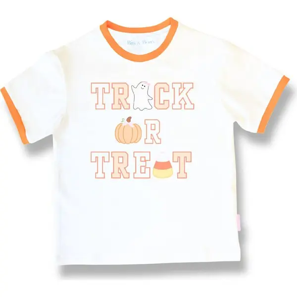 BITS & BOWS Halloween T-shirt - White/orange