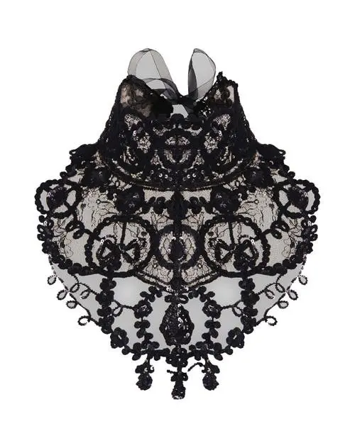 Anne Fontaine Embroidered Sequin Lace Collar