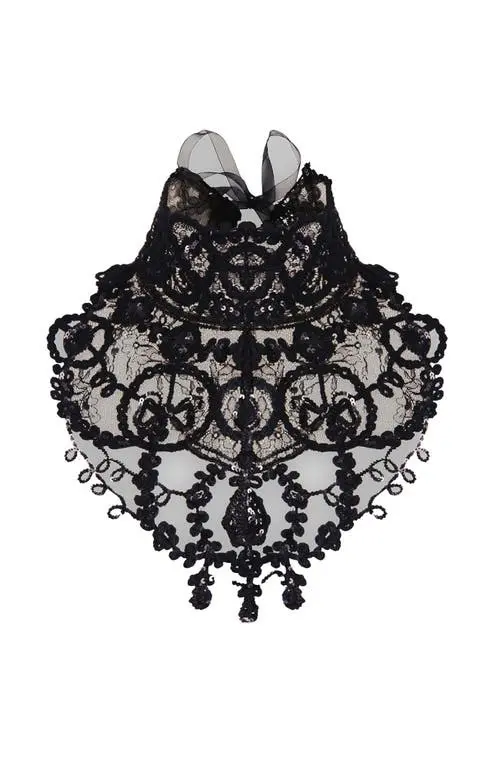 Anne Fontaine Embroidered Sequin Lace Collar