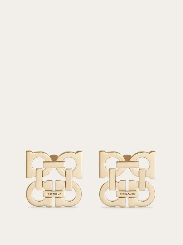 FERRAGAMO Four Gancini Clip-on Earrings - Gold